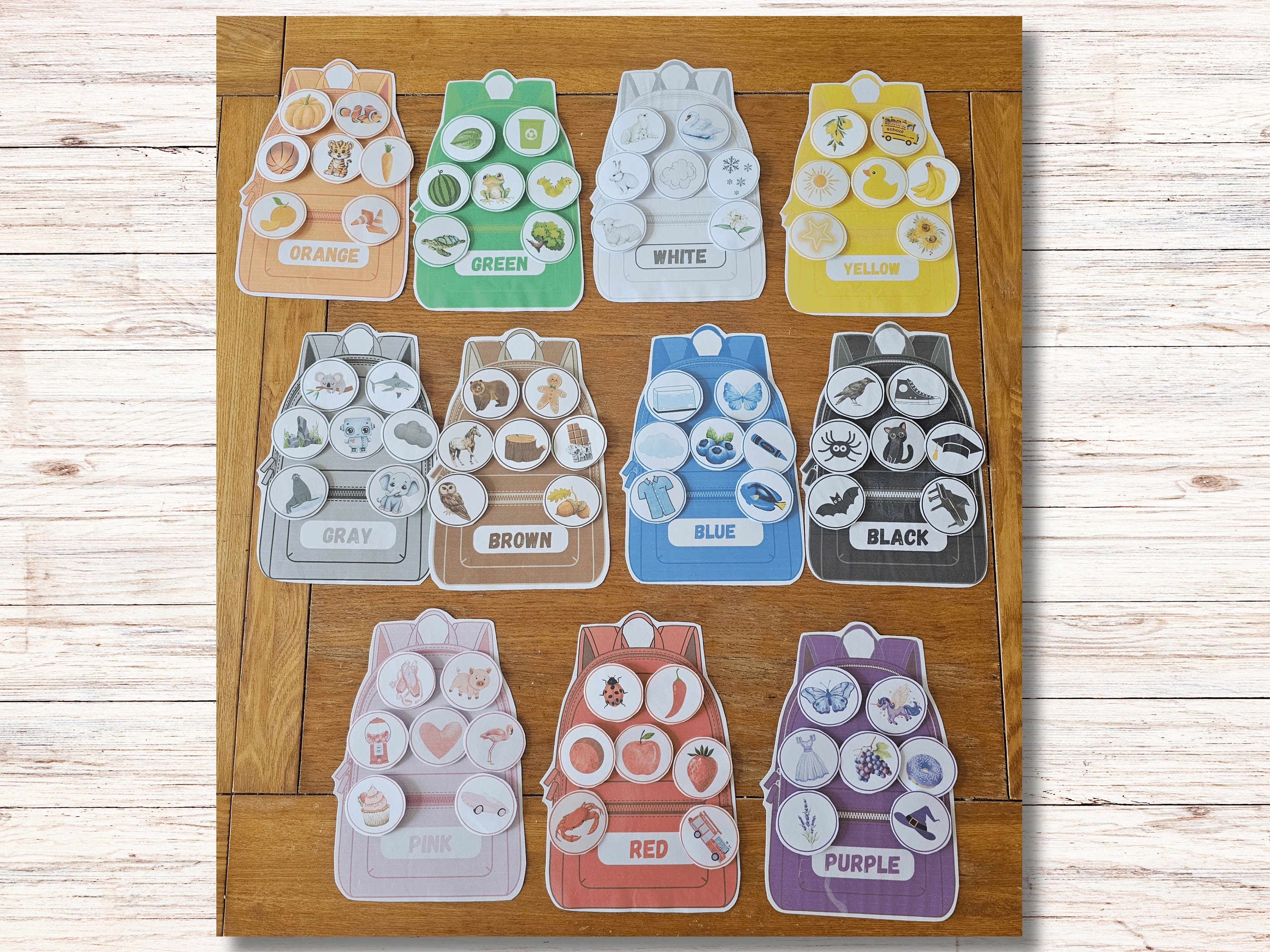 Colors Matching Activity Printable, Learn the Colors, Color Sorting ...