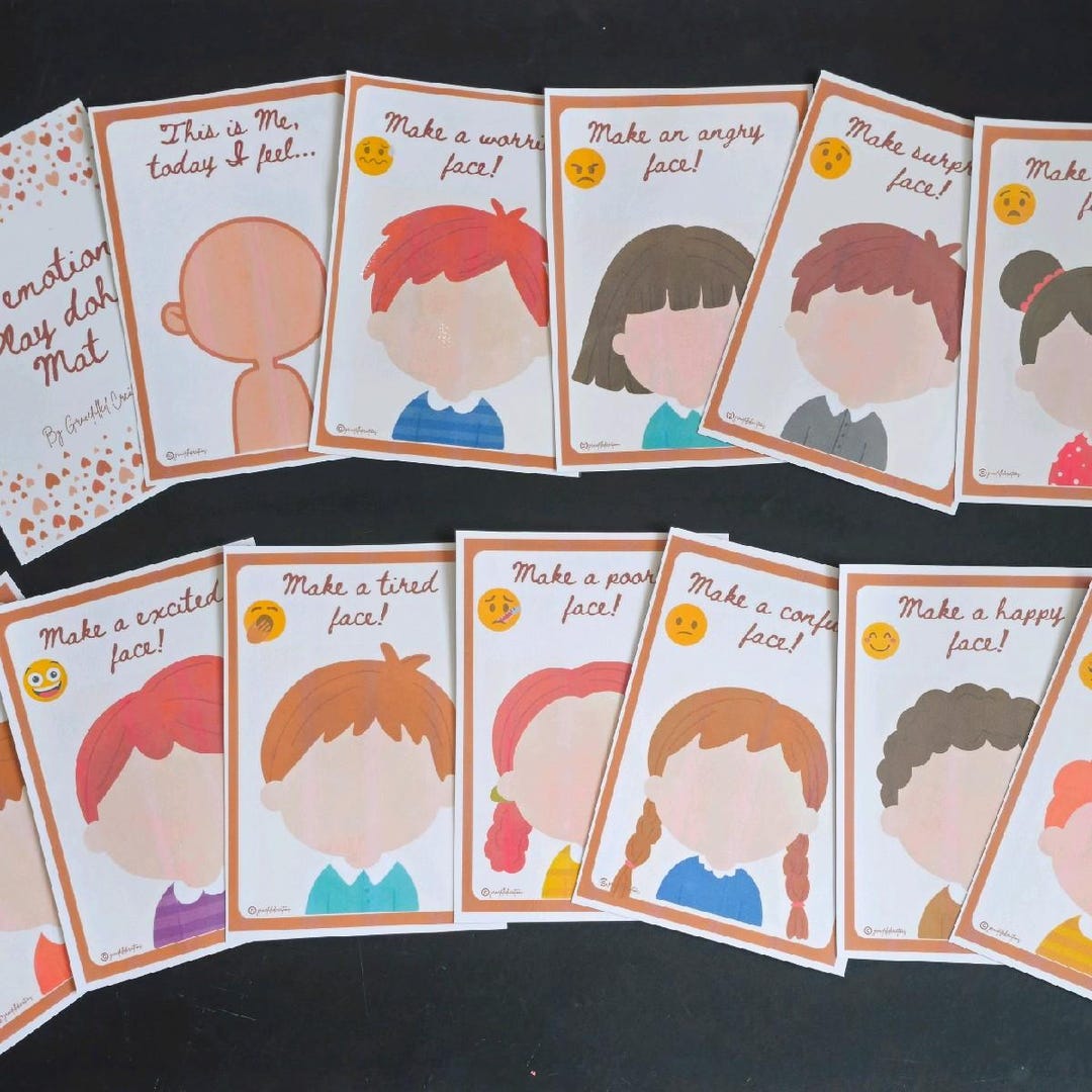 My Emotion Play Doh Mat for Children, Sensory Game and Imaginative Play ...