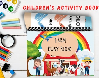 Farm Busy Book Printable, Kids Farm Educational Activity Book, Toddler ...
