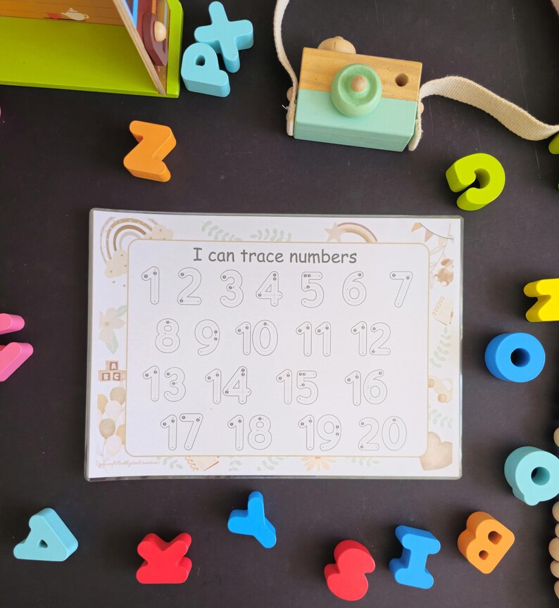 Number Tracing, Fine Motor Skills, Pencil Control,number Writing Mat ...