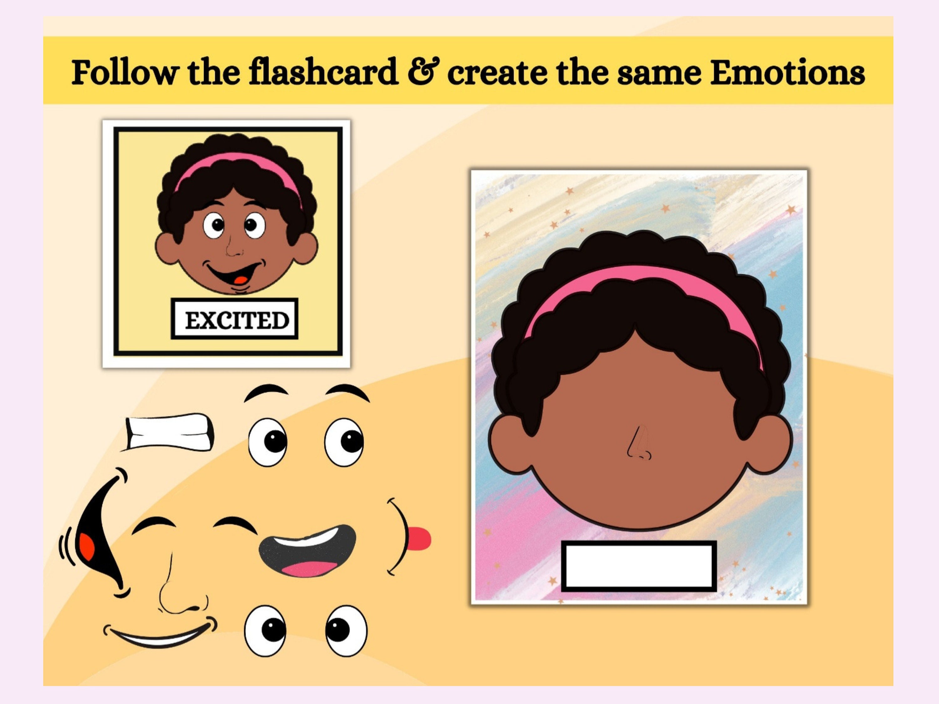 Emotions Activity for Kids Girl Version Printable Toddler Feeling Chart ...