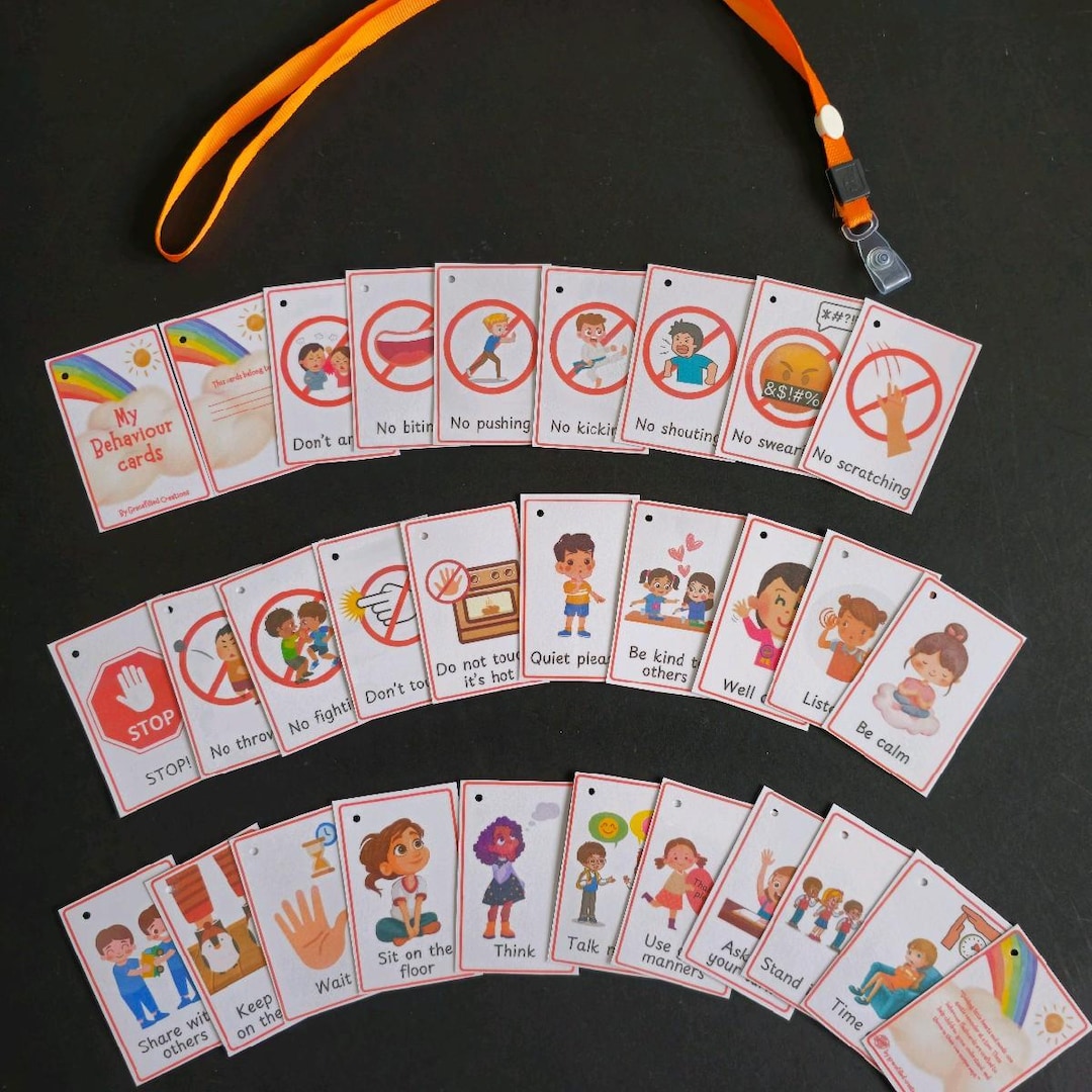 Behavior Cards: Visual Aid Flashcards for Autism & Speech Delay - Etsy