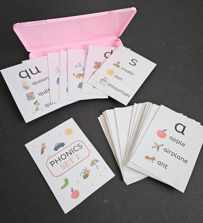 Phase 1 Phonics Flashcards, Children Phonics Learning, Set 1 Reading ...
