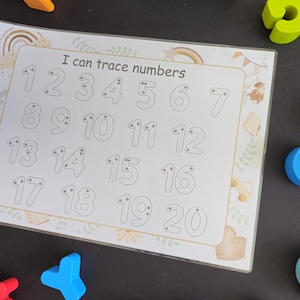 Number Tracing, Fine Motor Skills, Pencil Control,number Writing Mat ...