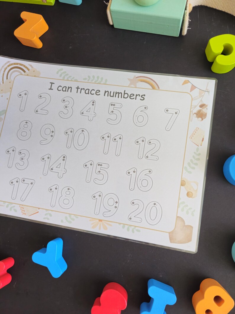 Number Tracing, Fine Motor Skills, Pencil Control,number Writing Mat ...