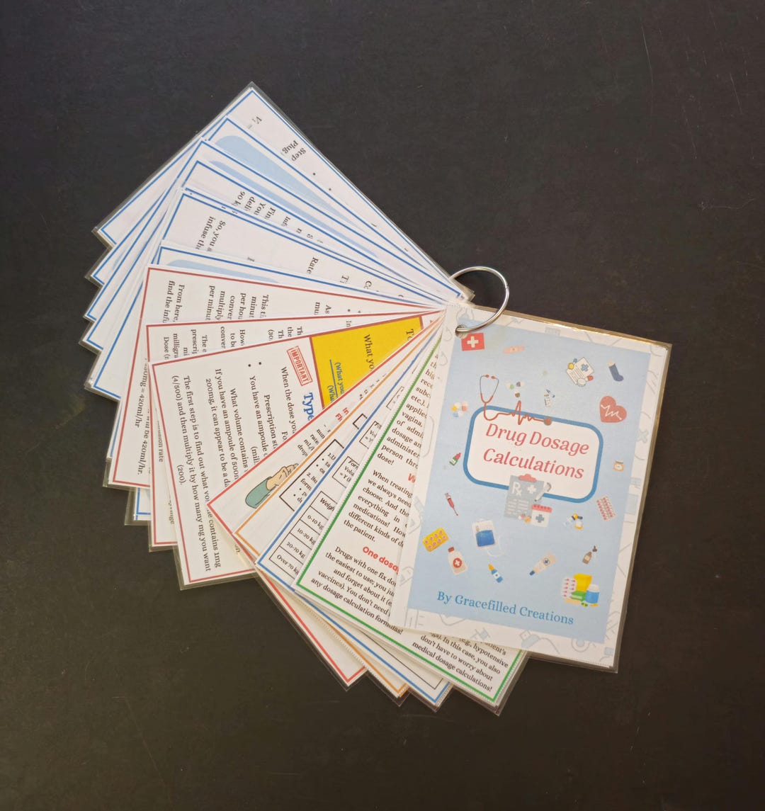 Drug Dosage Calculations Flashcards Pocket Guide for Student Nurses ...