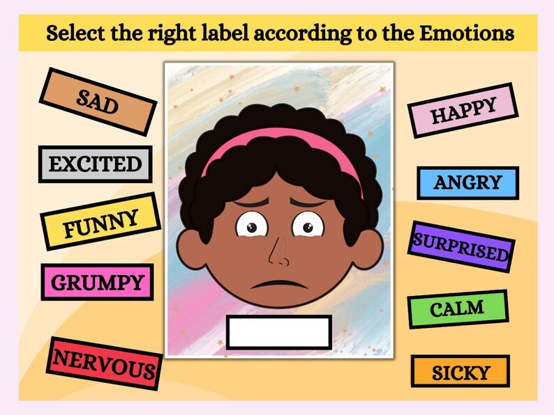 Emotions Activity for Kids Girl Version Printable Toddler Feeling Chart ...