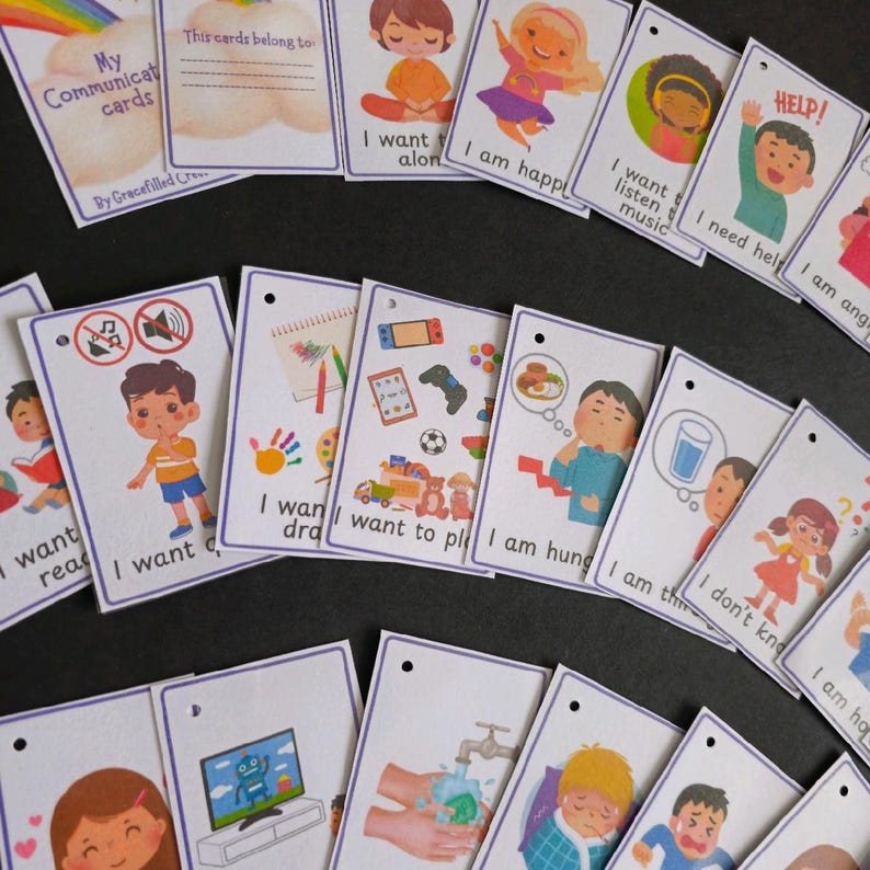 Communication Flashcards: Visual Aid for Autism & Speech Delay - Etsy