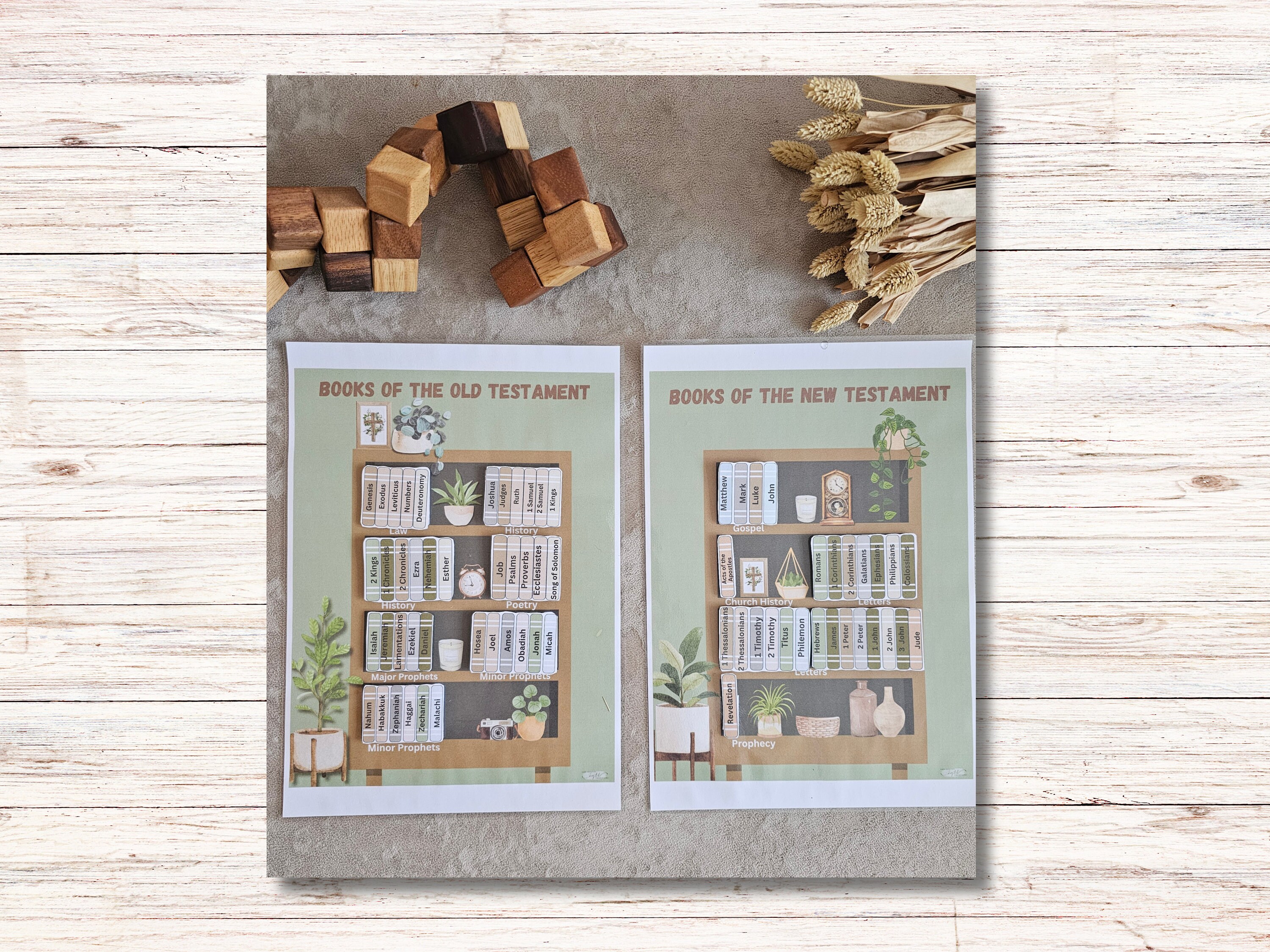 Books of the Bible Printable Memory Game Bundle, Sunday School Lesson ...
