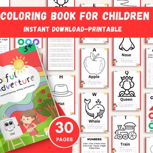 Alphabet Coloring Pages: Preschool Printable Activity (digital Download ...