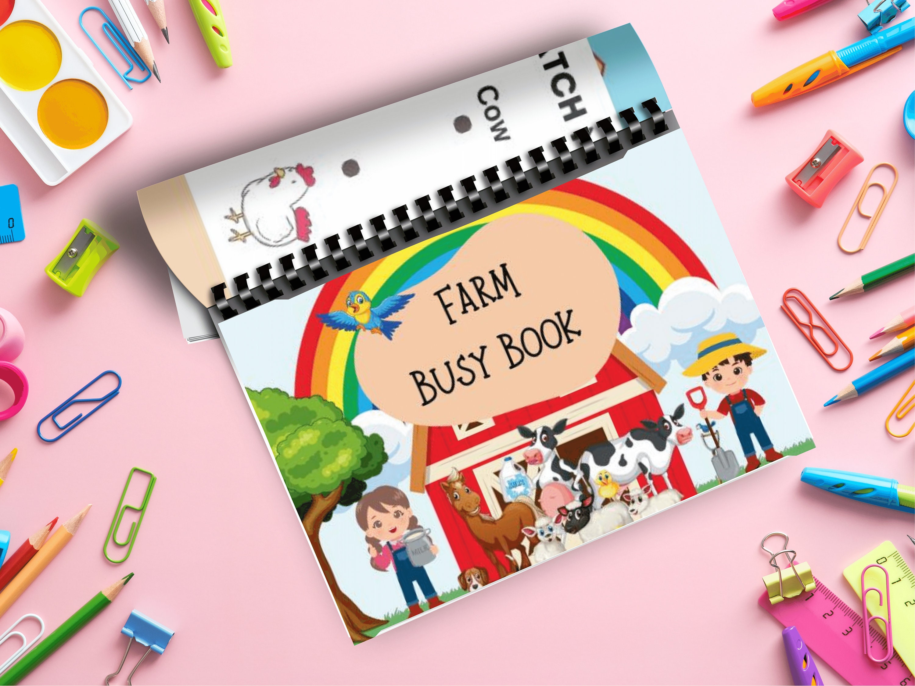 Farm Busy Book Printable, Kids Farm Educational Activity Book, Toddler ...