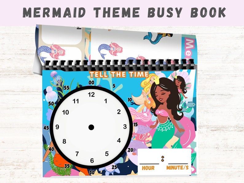 Mermaid Theme Toddler Early Learner Busy Book Printable Montessori ...