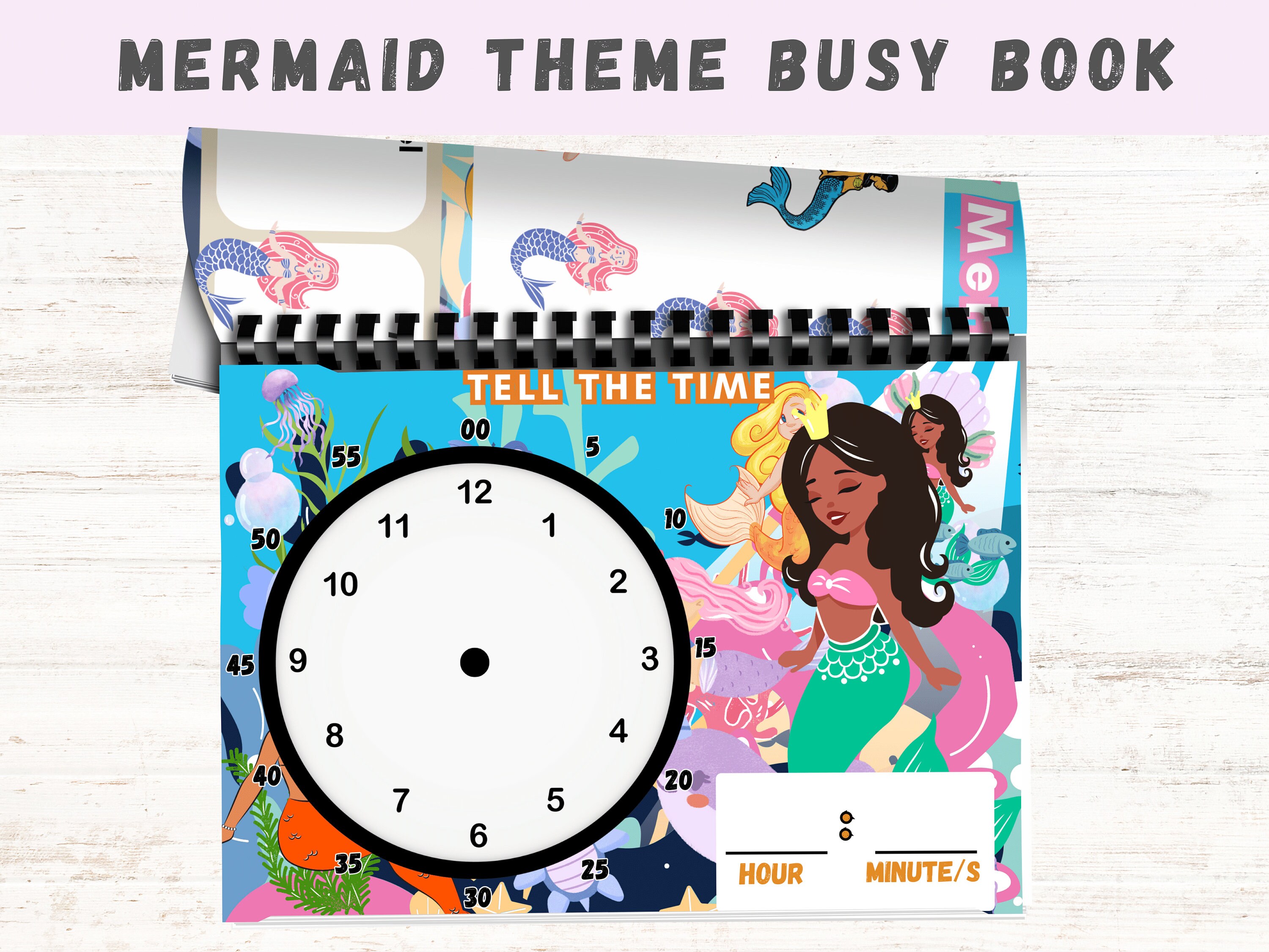Mermaid Theme Toddler Early Learner Busy Book Printable Montessori ...