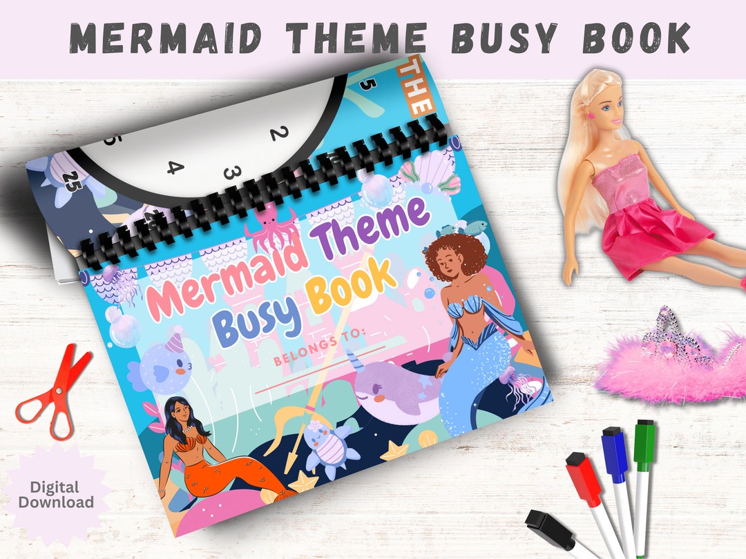 Mermaid Theme Toddler Early Learner Busy Book Printable Montessori ...