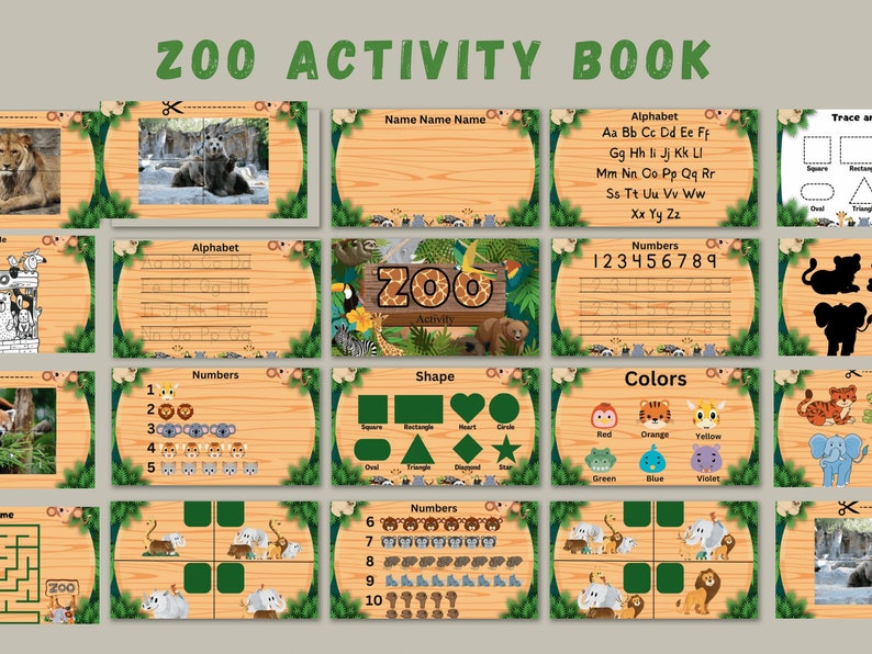 Animals Busy Book Printable, Kids Animal Educational Activity Book ...