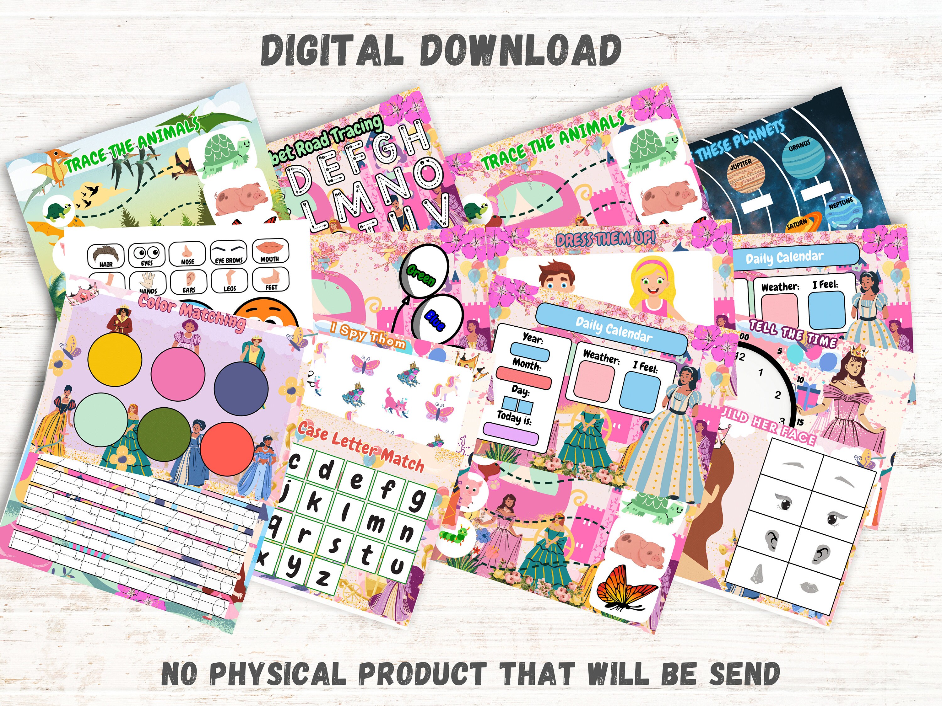 Princess Theme Toddler Early Learner Busy Book Printable Montessori ...