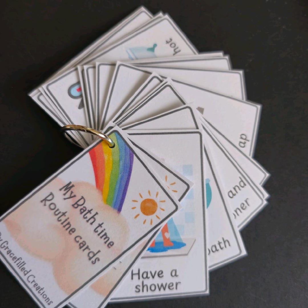 My Bath Time Routine Cards ,special Needs Children Adults Autism,speech ...