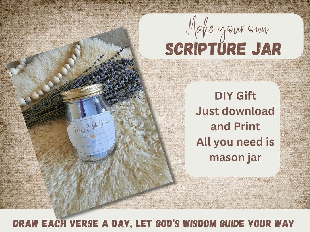 Printable Bible Verse Jar Kit: DIY Scripture Gift (PDF) - Etsy