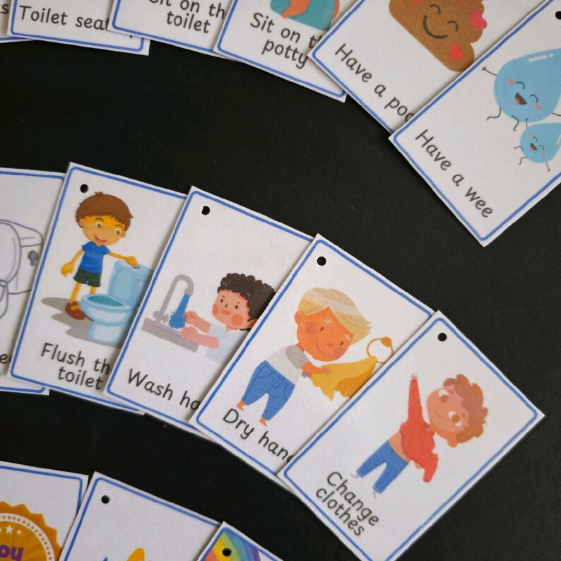 Boys Toilet Routine Cards: Special Needs, Autism PECS Visual Aid ...