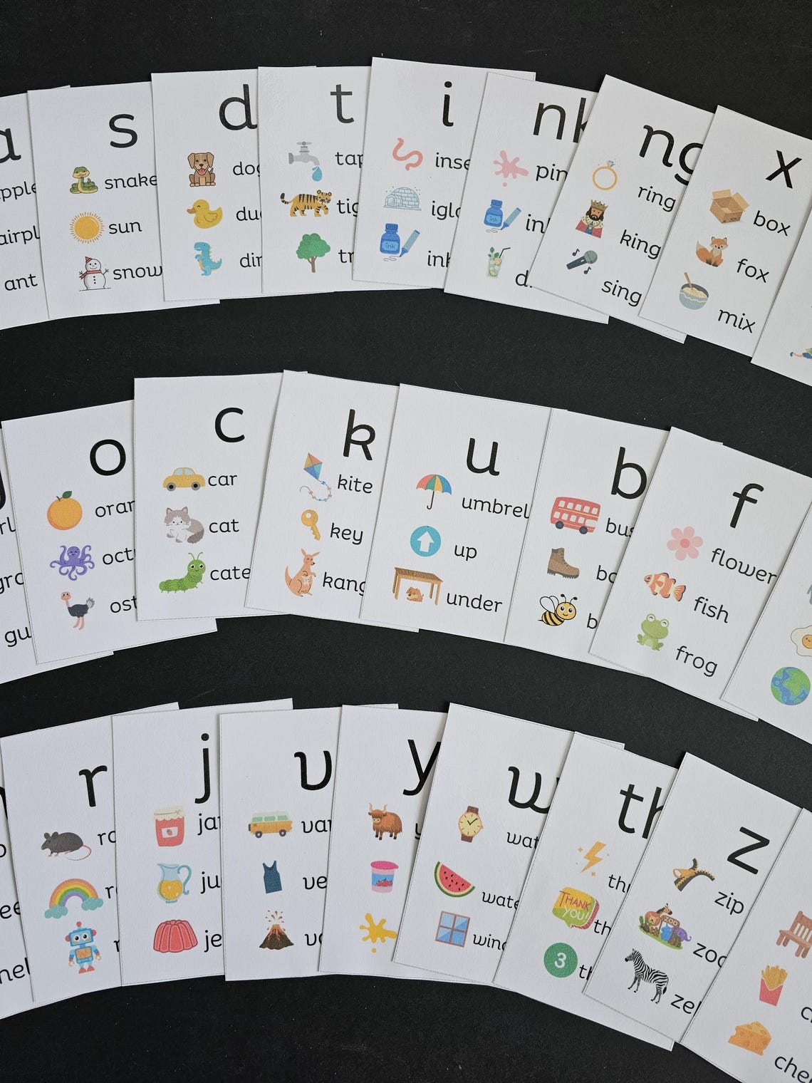 Phase 1 Phonics Flashcards, Children Phonics Learning, Set 1 Reading ...