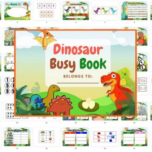 Dinosaur Themed Busy Book / Printable / Preschool Curriculum / Toddler ...