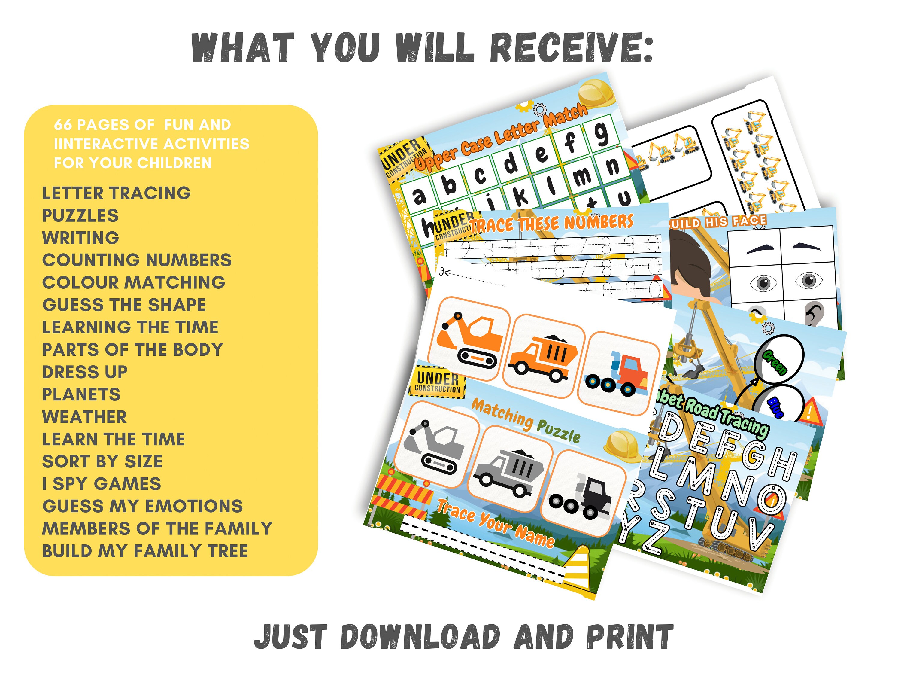 Construction Themed Busy Book / Printable / Preschool Curriculum ...