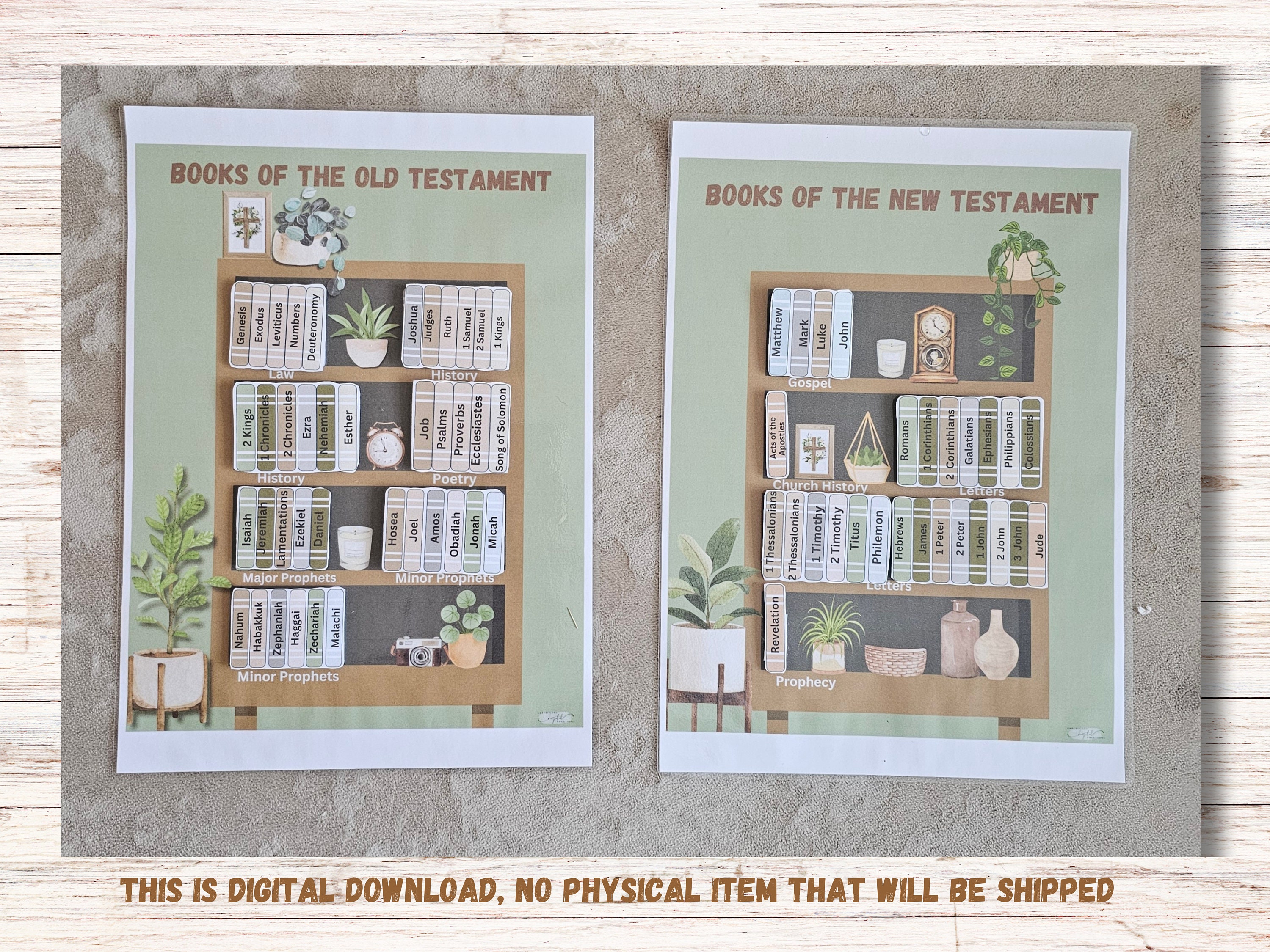 Books of the Bible Printable Memory Game Bundle, Sunday School Lesson ...