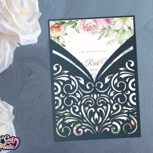 Sleeve Pocket Envelope 5x7, Wedding Pocket Invitation SVG, Luxury ...