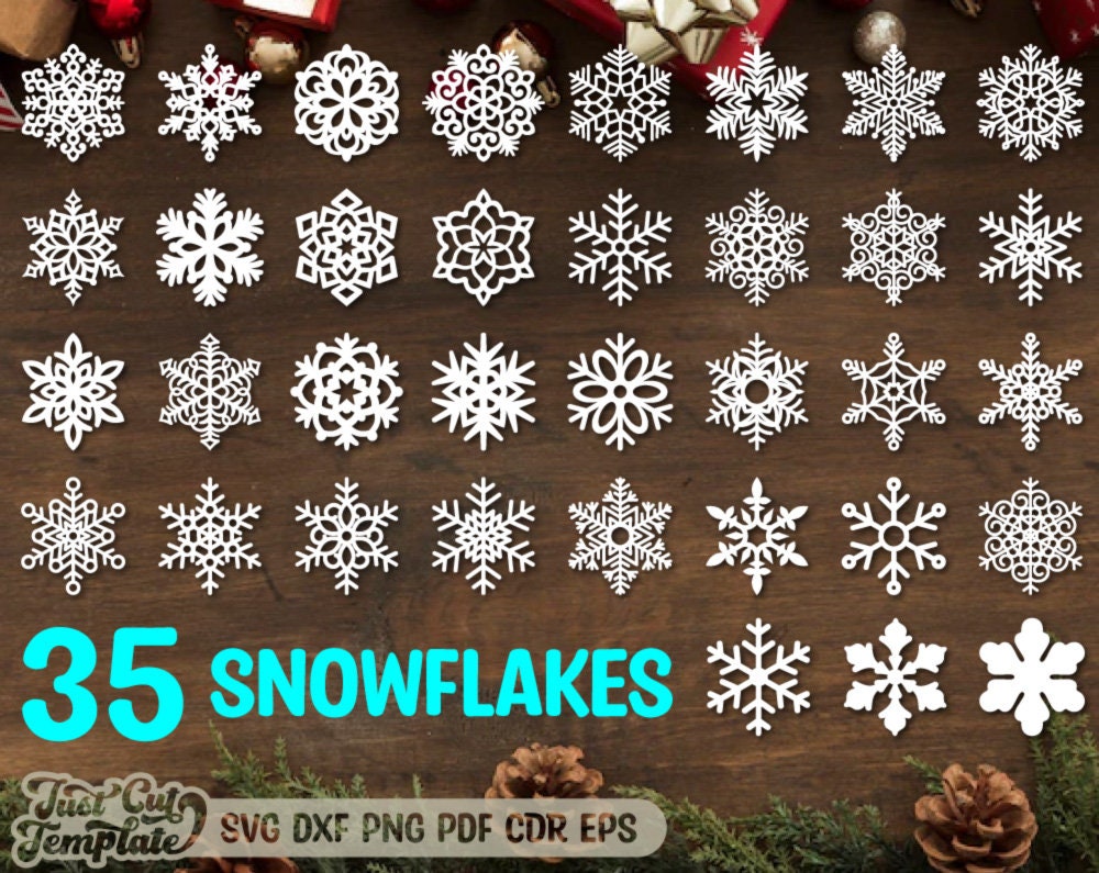 Snowflakes SVG Set Snowflake PNG Snowflakes Laser Cut - Etsy