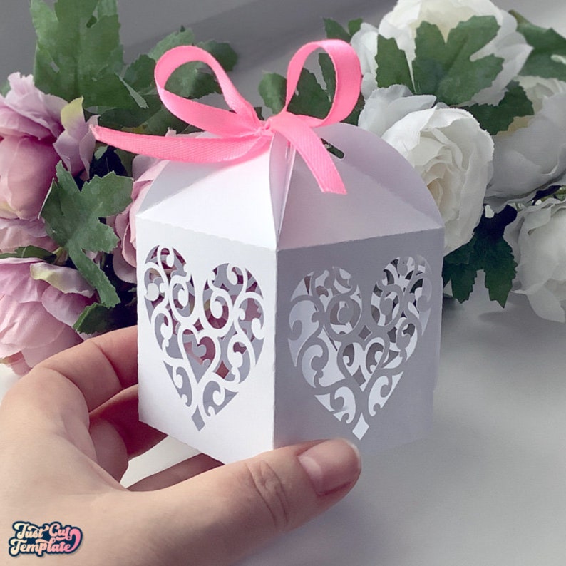 SVG Wedding Favor Box, Heart Favor Box SVG, Happy Birthday Candy Box ...