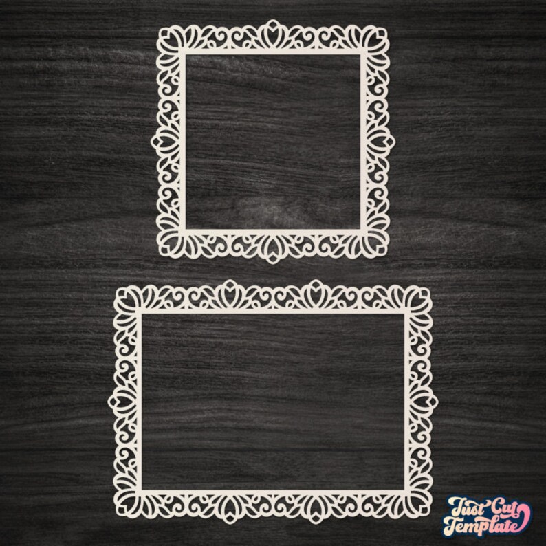 Frames SVG Set, 11 Laser Cut Frame Templates, Frame Cut File, Swirly ...