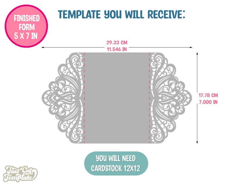 Lace Wedding Invitation SVG Gate Card Cricut Template - Etsy