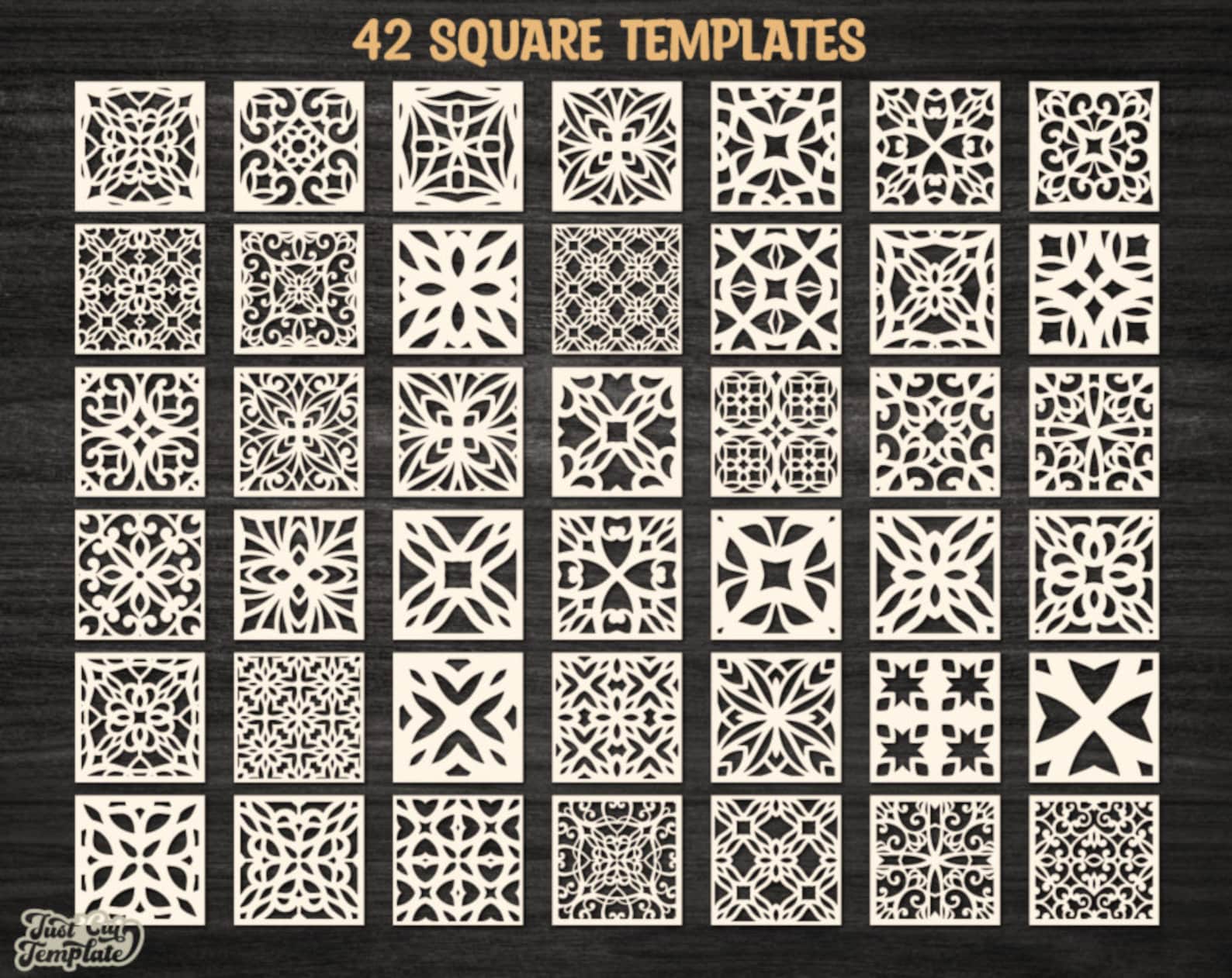 42 Panel Collection, Set Square Panels Svg Dxf, Laser Cut Coaster DXF ...
