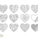 Heart SVG, Heart Set Laser Cut Files, 12 Heart Cutting Templates With ...