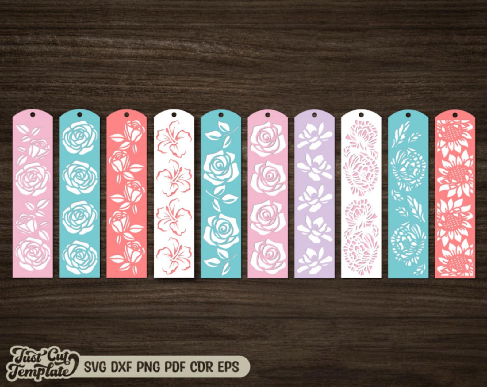 BOOKMARK SVG Cricut, Bookmarks Template Svg, Bookmark Label Svg, Floral ...