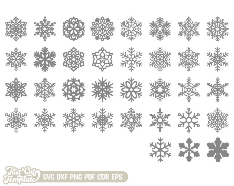 Snowflakes SVG Set Snowflake PNG Snowflakes Laser Cut - Etsy