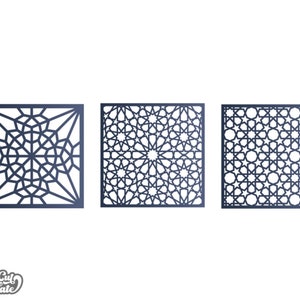 24 Islamic Patterns, Arabic and Moroccan Decorative Square Panels ...