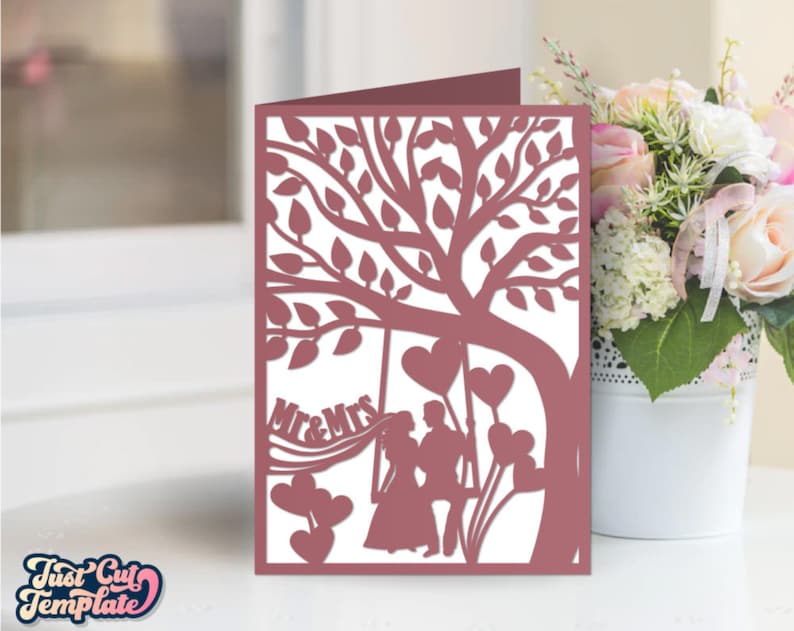 Set 5 Wedding Card SVG Templates 5x7 Mr and Mrs Card Bride - Etsy UK