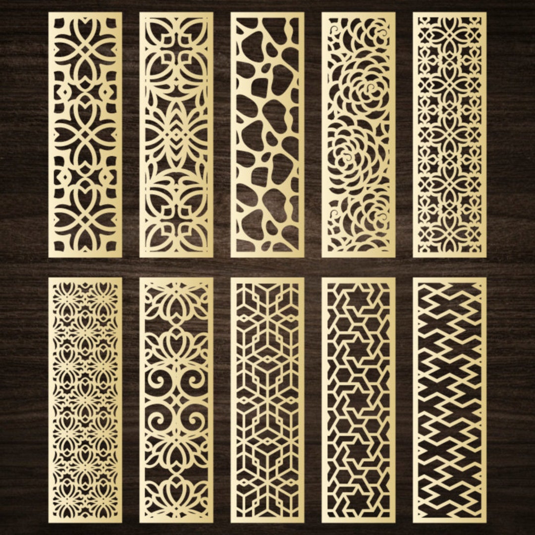 Patterned Panels Bundle, 10 Decorative Panels DXF SVG, Vector Files ...