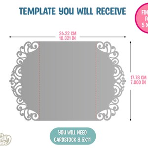 Lace Wedding Invitation SVG, Rustic Gate Fold Card 5x7, Quinceanera ...