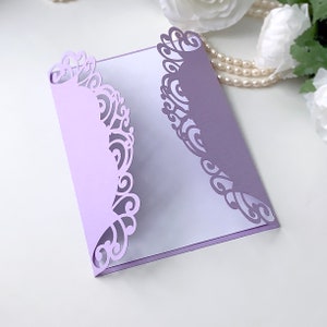 Lace Wedding Invitation SVG, Rustic Gate Fold Card 5x7, Quinceanera ...