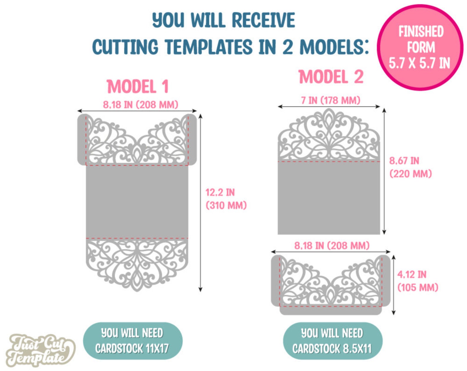 Invitation Envelope SVG Wedding Cutout Envelope 5x7 Cricut - Etsy