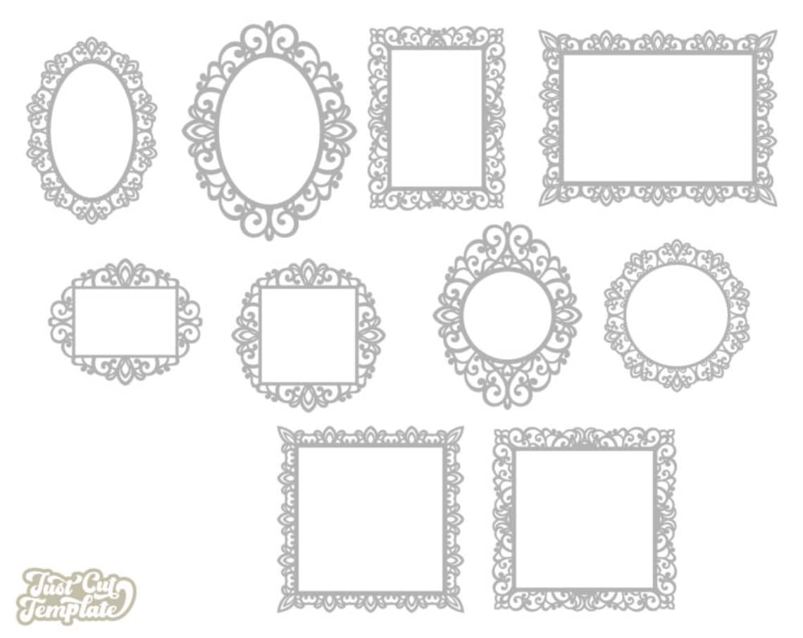 Set Frame SVG Swirly Mirror Photo Frame SVG Bundle Laser Cut - Etsy
