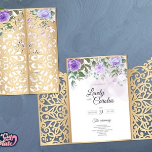 Gate Fold Card Cricut, Wedding Invitation SVG, Door Gate Card, Forged ...