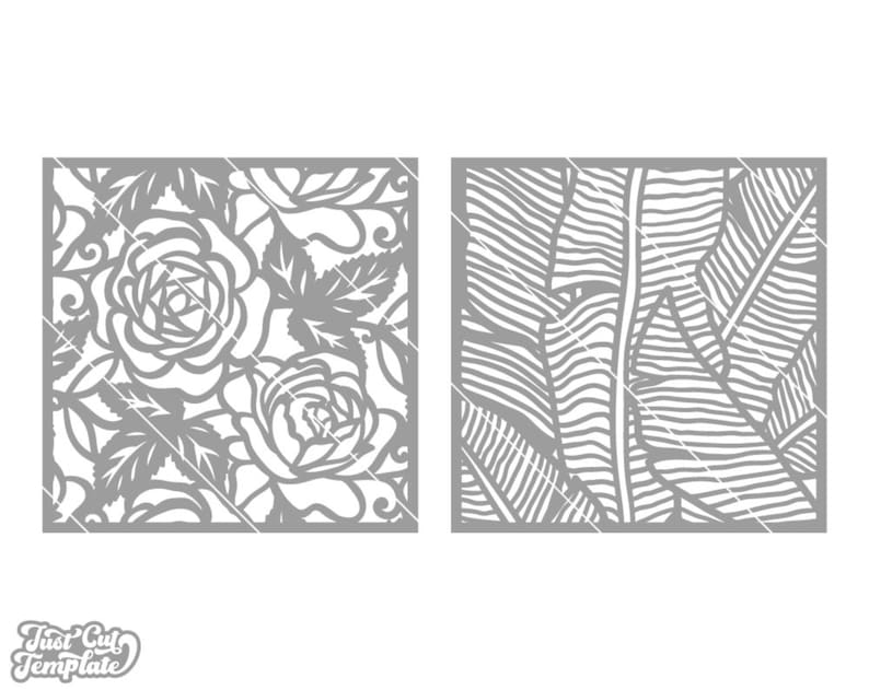 16 Square Panel Set SVG DXF, Laser Cut Decorative Panel Templates ...