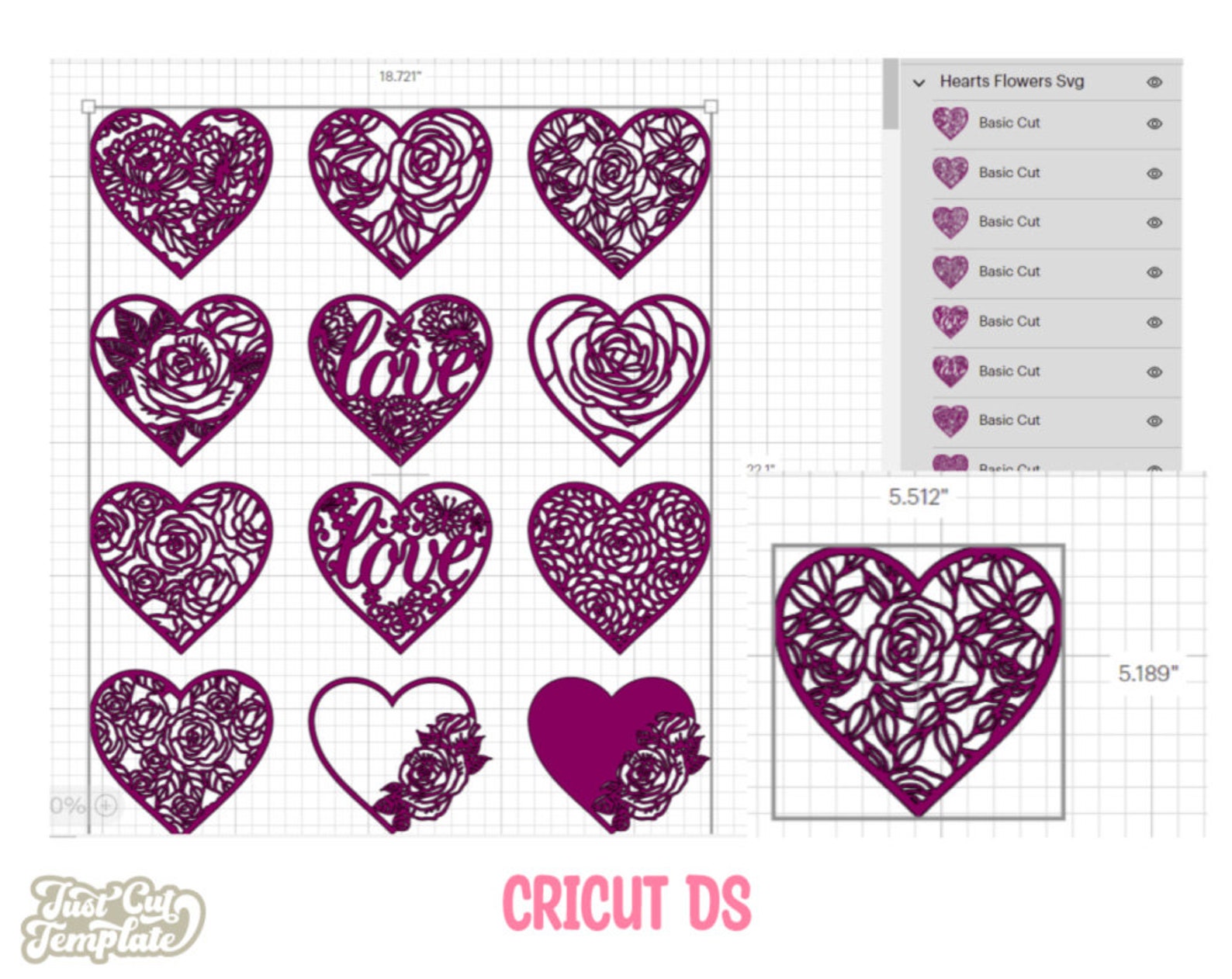 Heart SVG Heart Set Laser Cut Files 12 Heart Cutting - Etsy