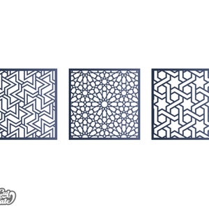 24 Islamic Patterns, Arabic and Moroccan Decorative Square Panels ...