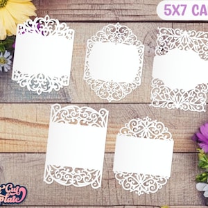 Set Patterned Cards SVG, 30 Wedding Invitation Cut-out Cards Bundle ...