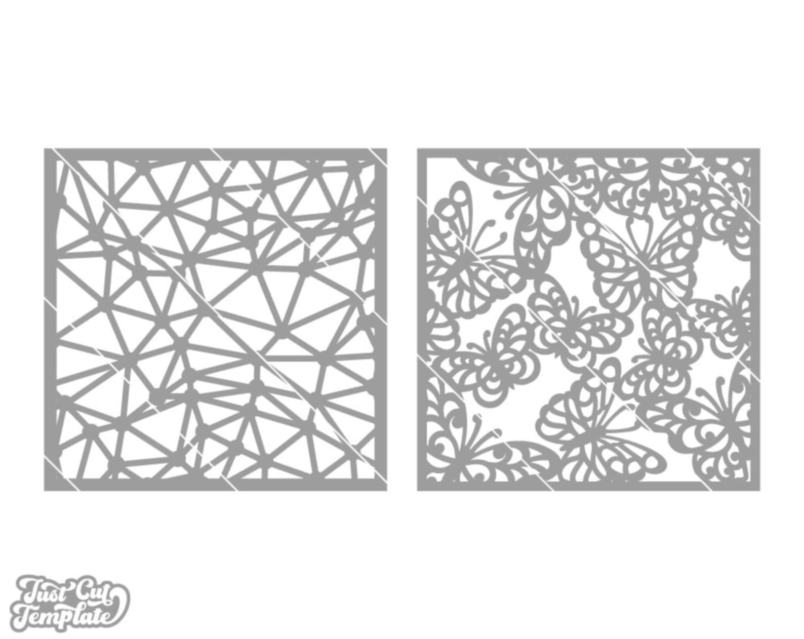16 Square Panel Set SVG DXF, Laser Cut Decorative Panel Templates ...
