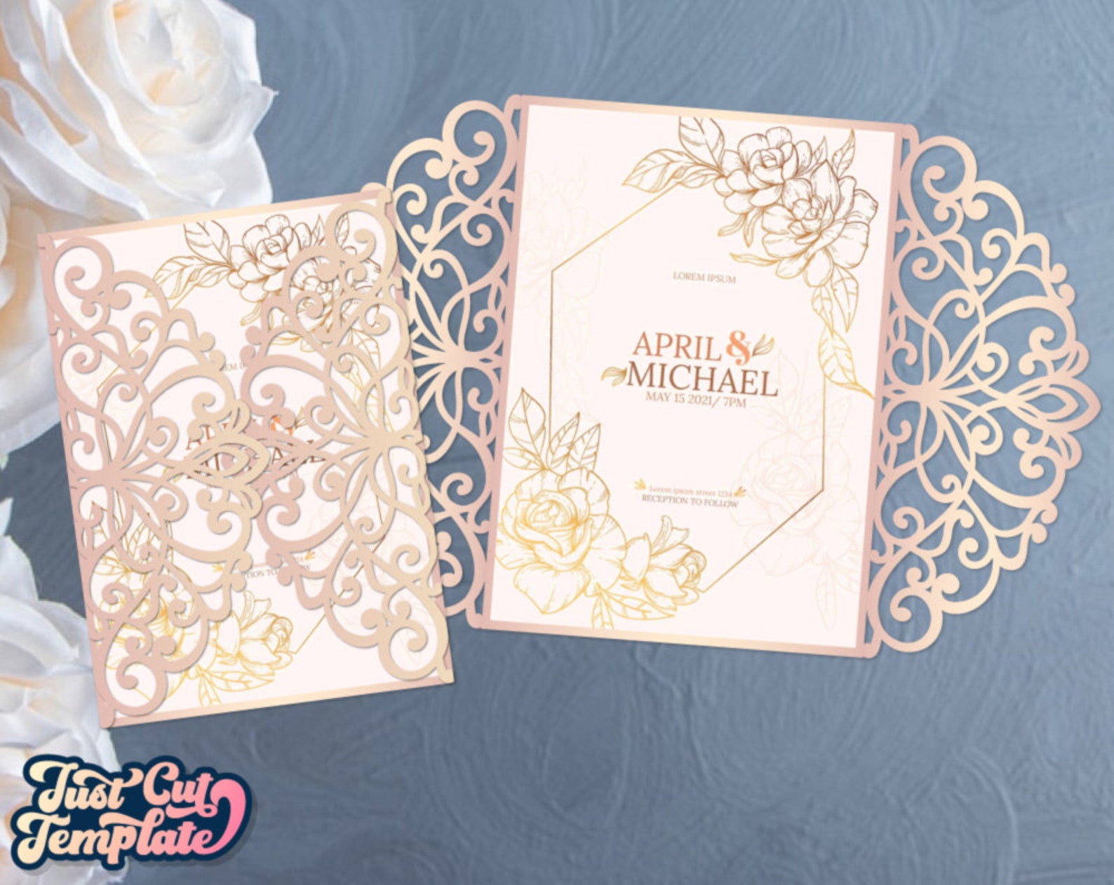 Gate Invitation Card SVG 5x7 Lace Invitation Card Wedding - Etsy